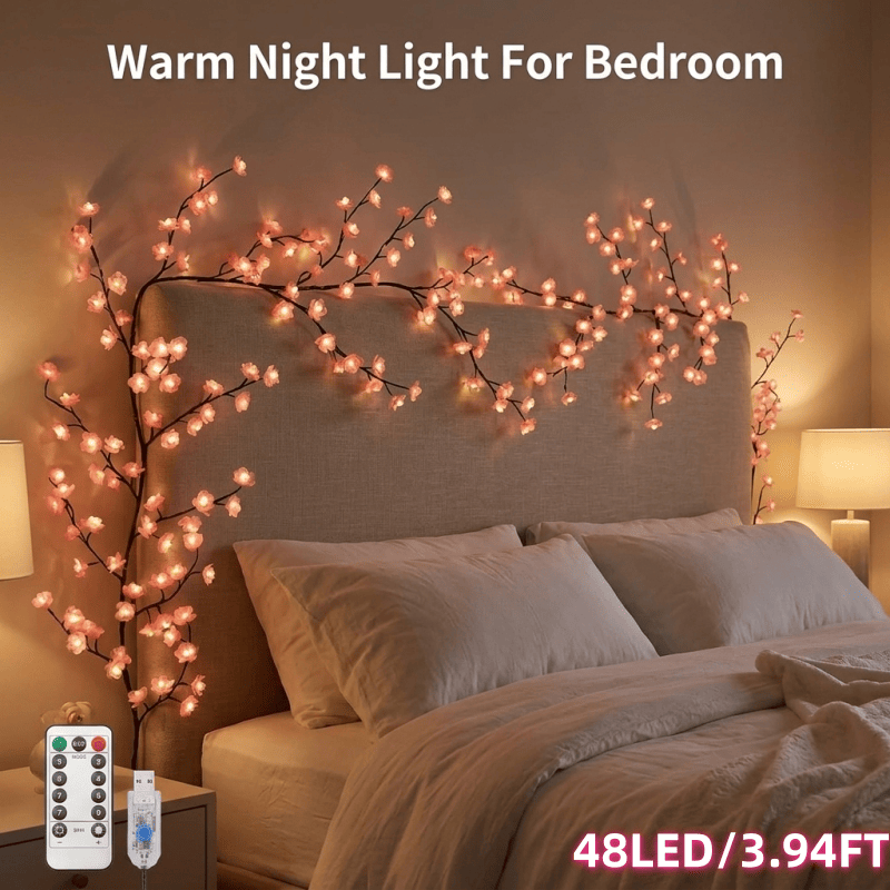LED Tree Branch Lights for Wall, Cherry Blossom Lights Vine Lights wit ...